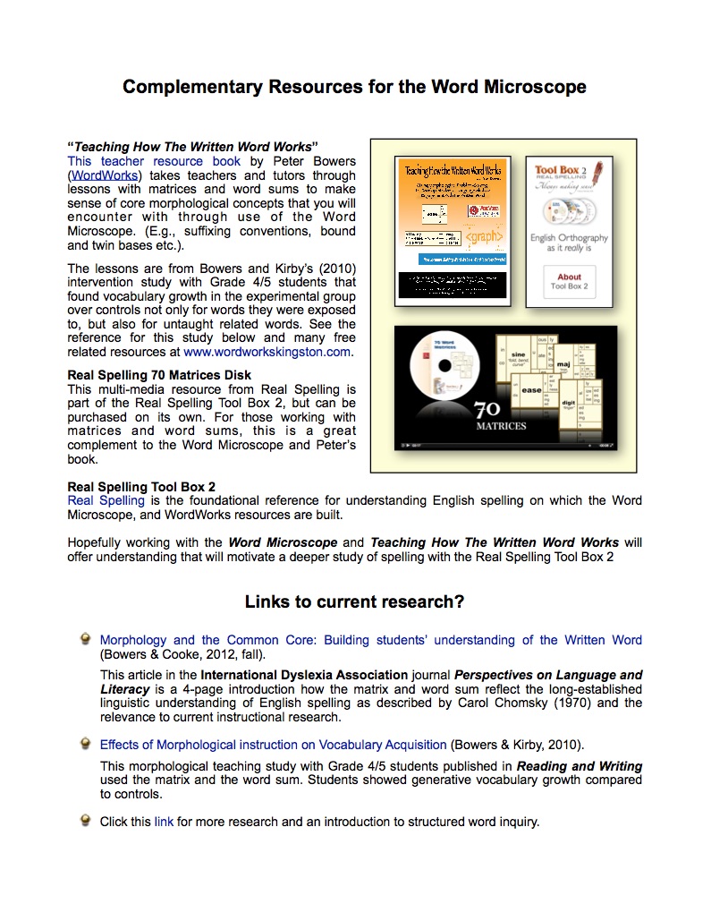User's Guide to Word Microscope